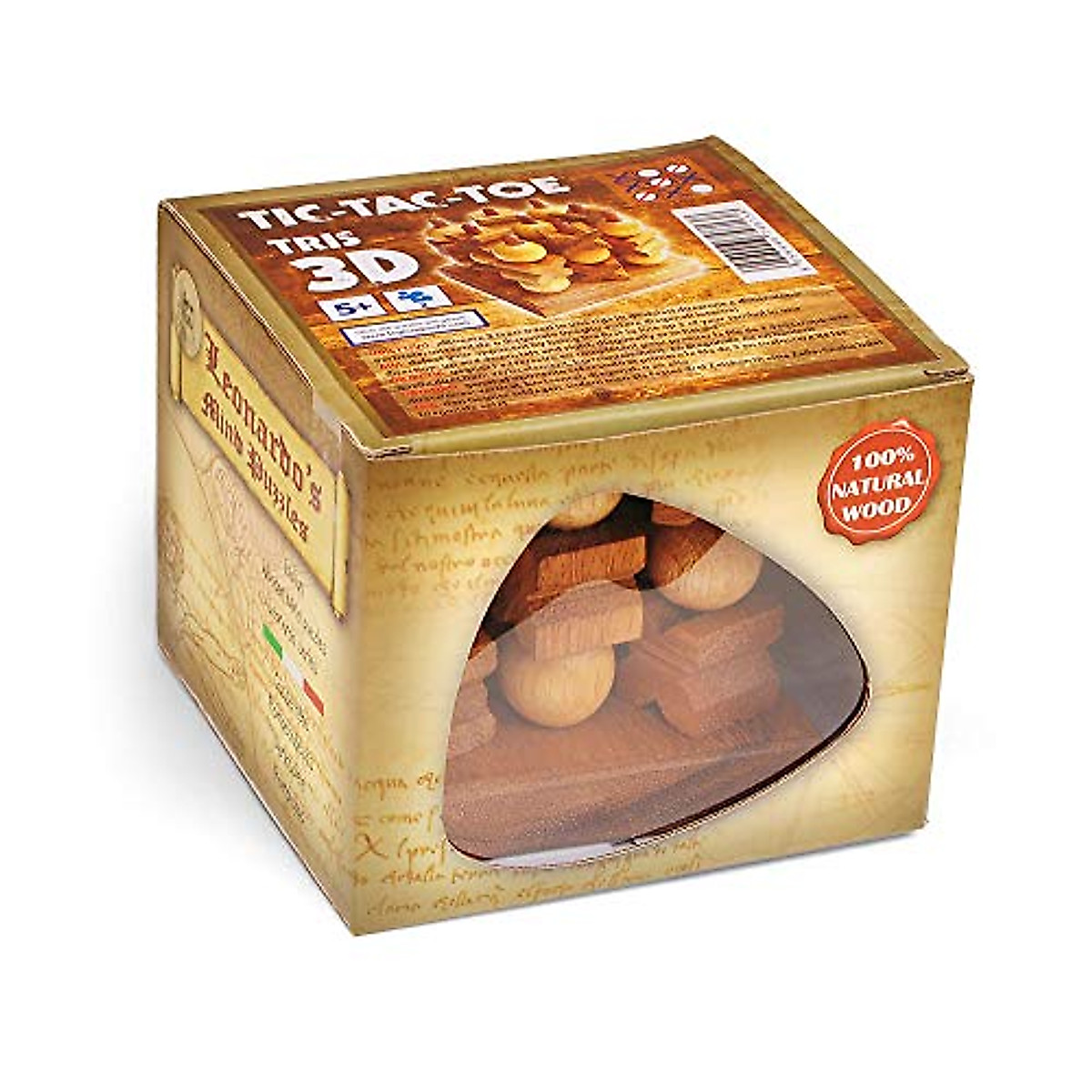 Logica Puzzles Art. Tic-Tac-Toe 3D - Board Game in Fine Wood - Strategy Game for 2 Players - New 3D Strategies