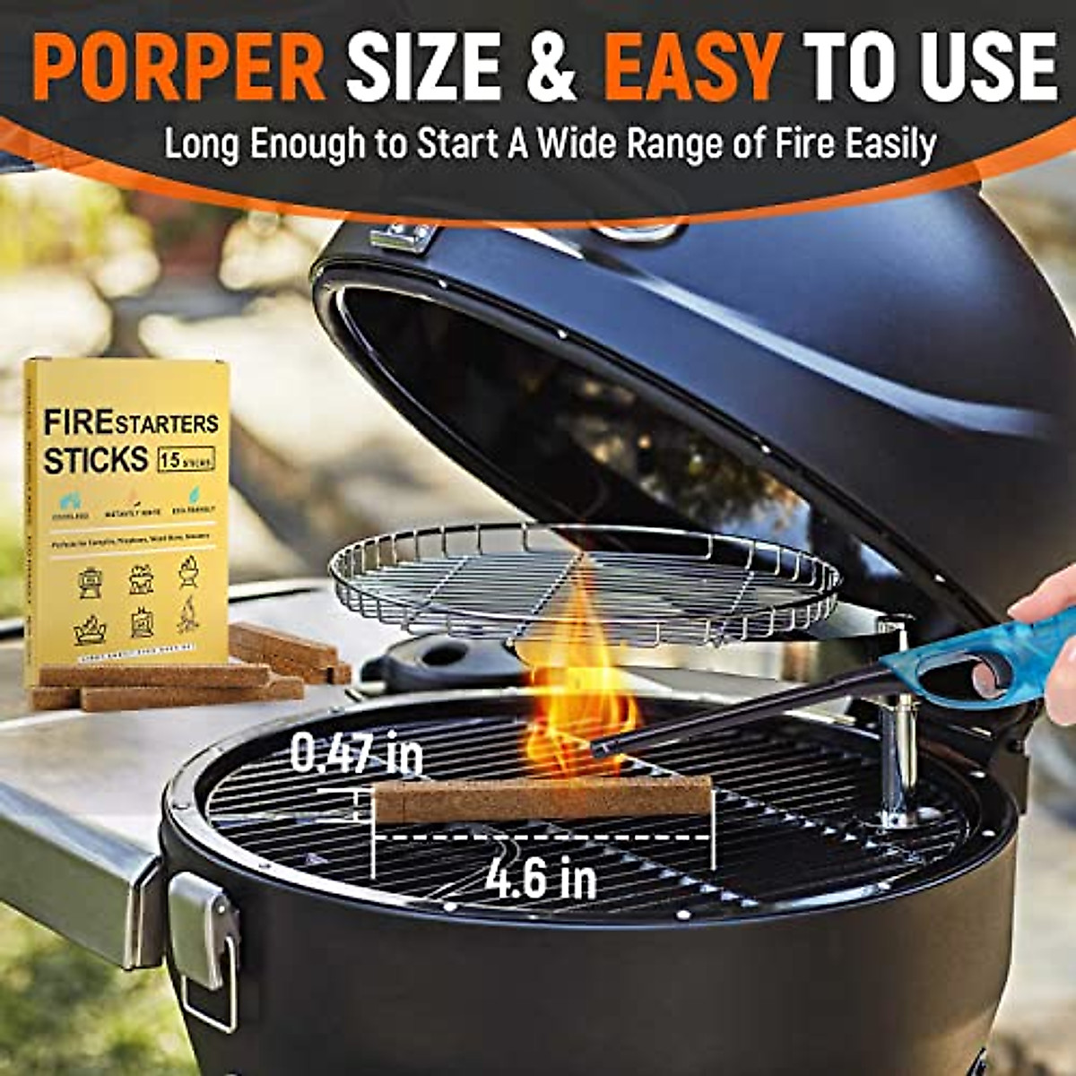 Realcook Natural Fire Starters for Campfires: Updated Fast BBQ Firestarters Cubes | Charcoal Fire Starter Squares for Fireplaces (15 Count)