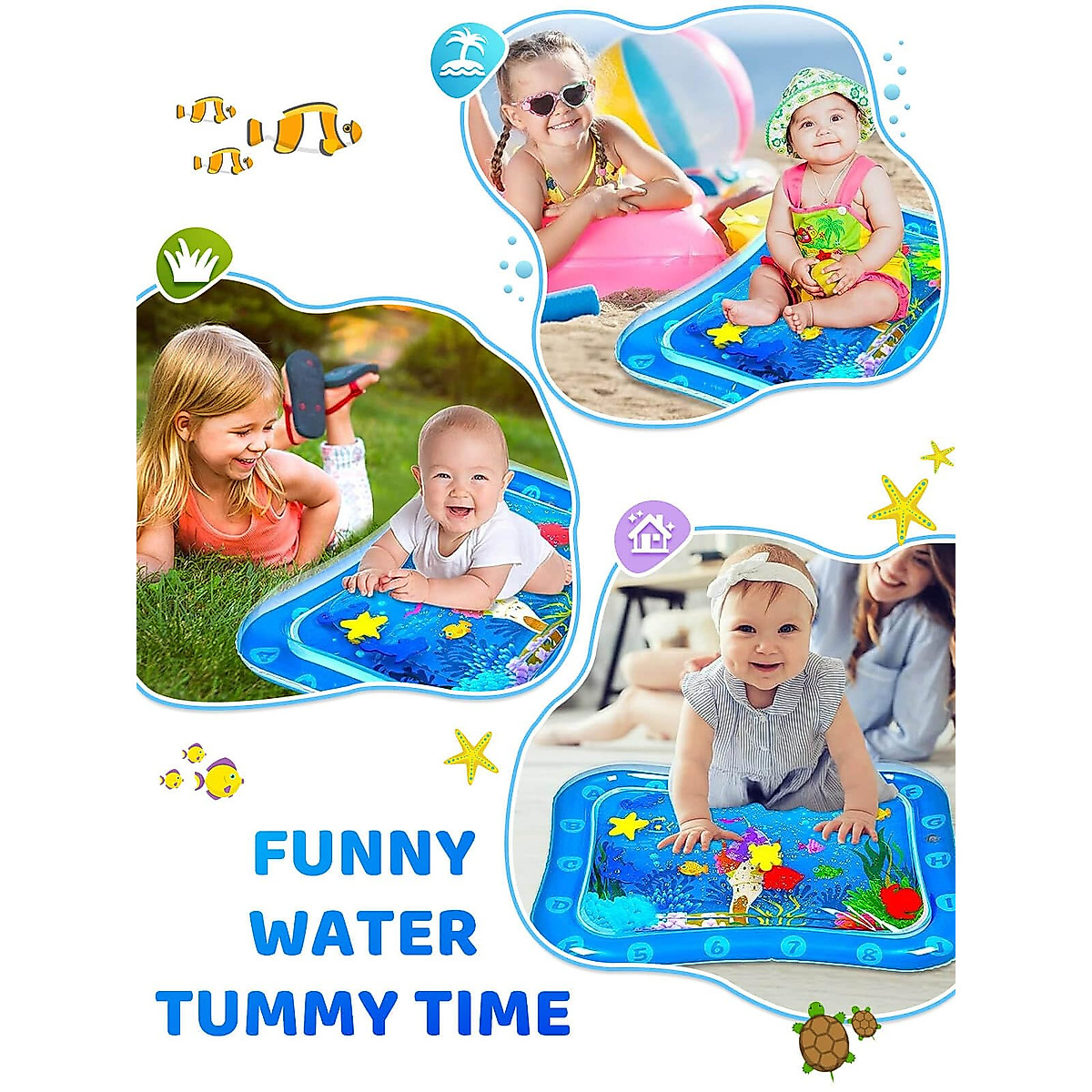 SEPHIX Baby Toys 0-3-6-12 Months Boy Gifts, Infant Toys 3-6 Months Water Tummy Time Mat, Baby Boy Stuff Essentials for Newborn Toys 0-6 Months Teething Toys 6-12 Months Sensory Toys for Babies Easter