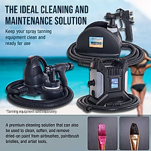 Belloccio Spray Tanning Equipment Cleaner, 16 Ounces - Fast Acting Cleaning Solution, Clean All Airbrush Spray Tanning Application Guns, Airbrushes, Equipment System Maintenace - Dried-On Tan Residue