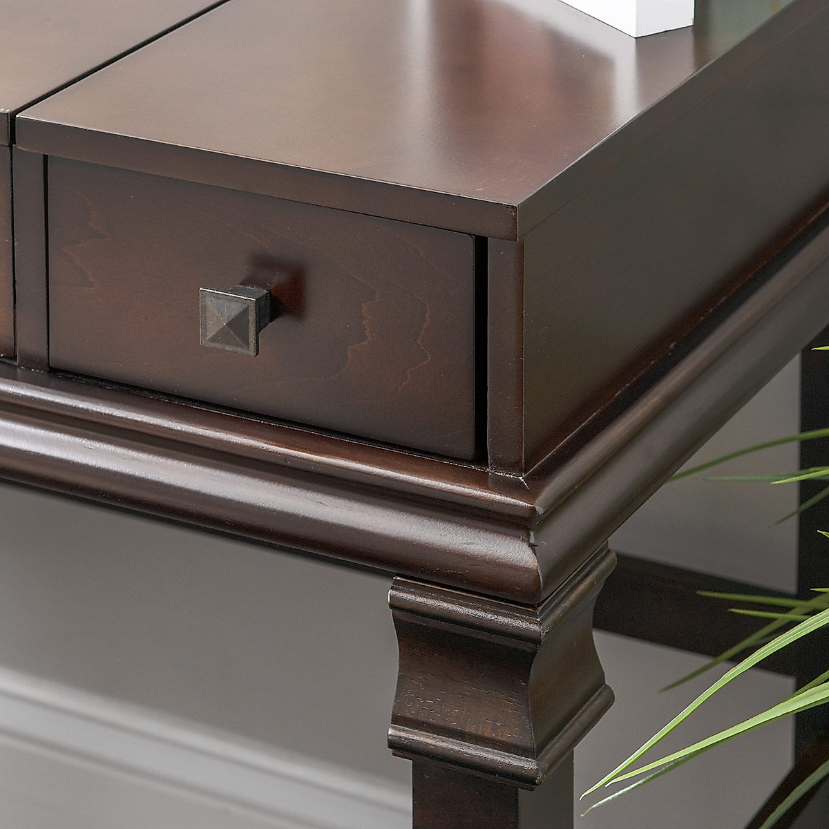 Linon Angela Walnut Vanity Set,30" x 36" x 18"