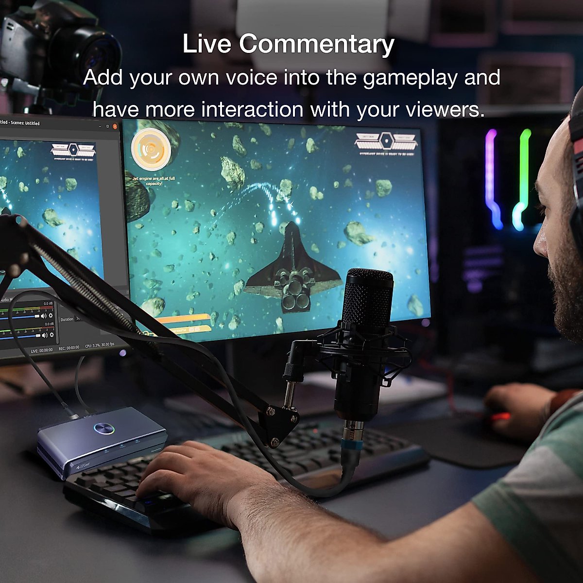 EZCast CatchU Capture Card, Plug and Record Your Mobile Gameplay, Capture and Record Gameplay to USB, 4K60 Pass-Through, 1080p60 UVC Stream, Support Smartphone, Xbox, PS5, Nintendo Switch