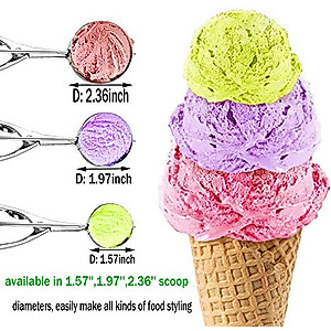 Cookie Scoop Set 3 PCS, with Trigger Large-Medium-Small Size for Kitchen Family Ice Cream Cookie Cupcake Muffin Meatbal multipurpose tainless Steel Ice Cream Scooper