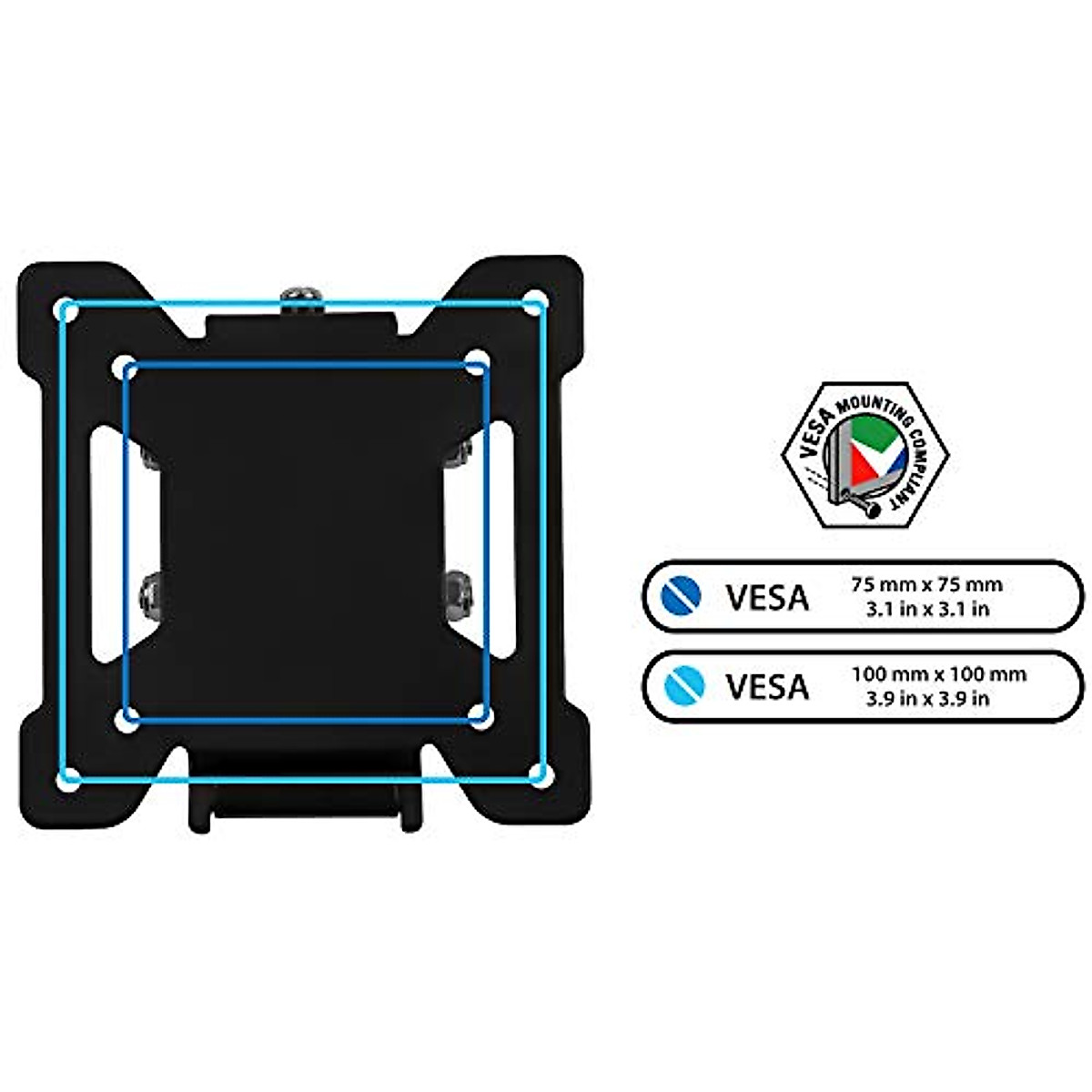 Mount-It! Tilting TV Wall Mount Bracket for Small TV and Computer Monitors, Low-Profile Design with Quick Release Function, Fits 24, 27, 30 and 32 Inch Screens Up to VESA 100, 44 Lbs Capacity, Black