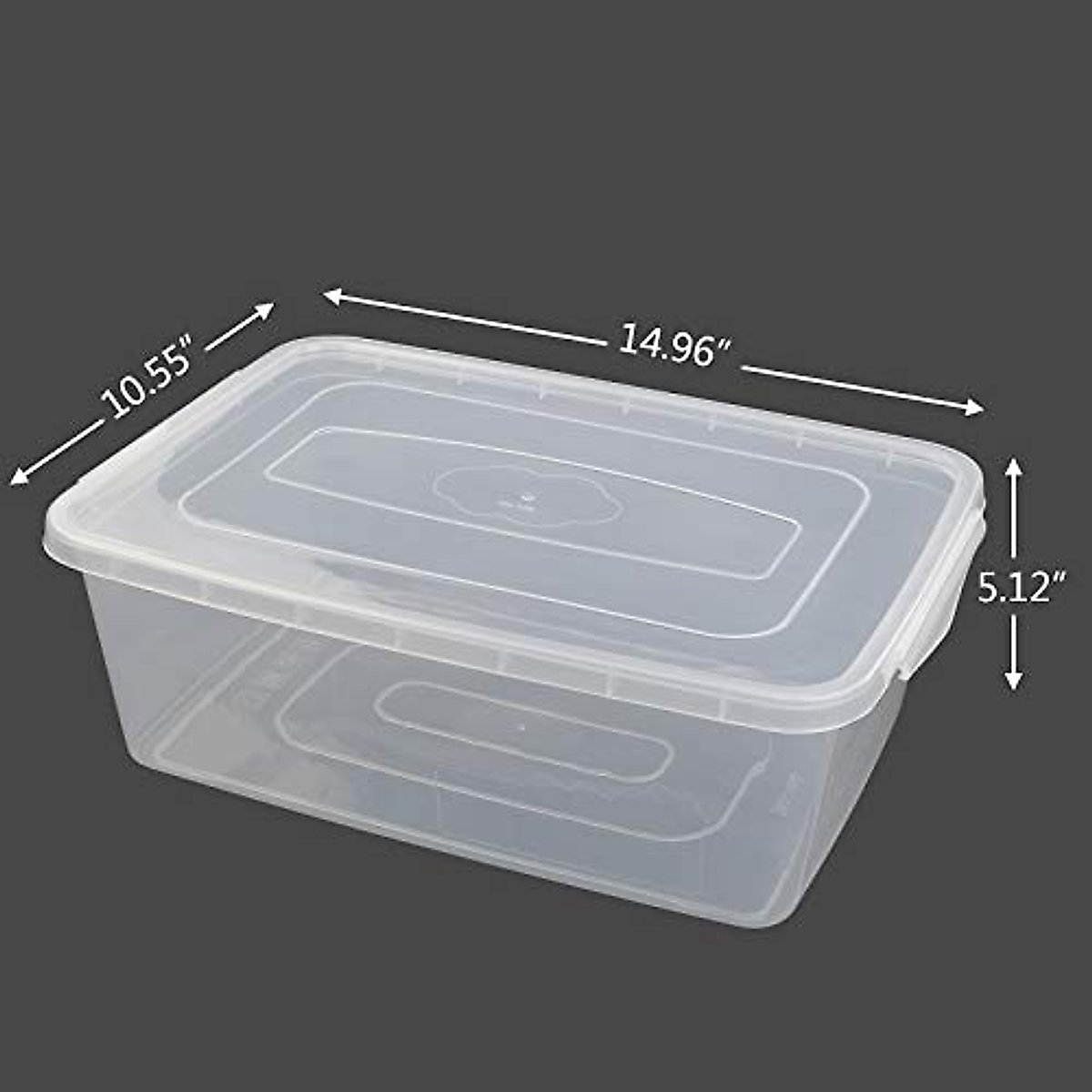 Gloreen Clear Storage Bin, 14 Quart Latch Bins/Containers/Boxes with Lid, Pack of 4