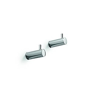 LB Picola Brass Double Towel Robe Hook Towel Hanger Set of 2 for Bath, Chrome