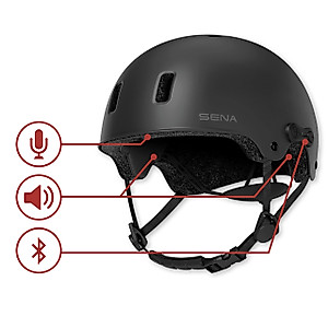 Sena Rumba Bluetooth Smart Helmet for BMX, Skating, Skateboarding, Scooter, and E-Bike (Matte Black, Large)