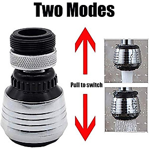 2PCS Kitchen Faucet Aerator, Splash Filter Attachment Tap 360 Rotate Swivel Saving Diffuser Nozzle Filter Adapter