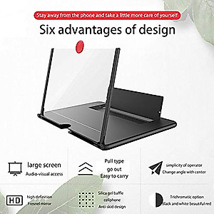 Screen Magnifier 2021 Newest Version, for Movies, Videos, Gaming, Compatible with Most Phones (Black)