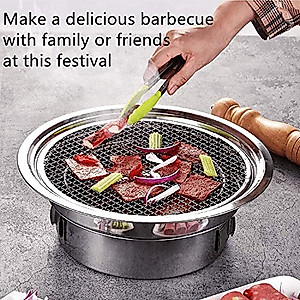 NEWCES Safety Certification Table-top BBQ Grill Round Charcoal Barbecue Grills Table Barbeque Grill Smoker BBQ Stove for Picnic Garden Terrace Camping Travel