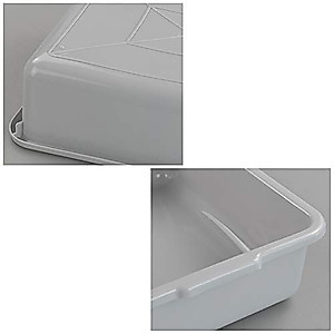 Wekioger Small Commercial Bus Tubs, Grey Bus Box/Wash Basin, 14.85" x 10.8" x 4.1"(4 Packs)