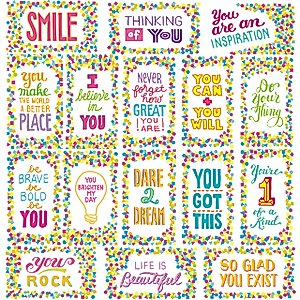 Youngever 300 Pack Motivational Quote Cards, 50 Unique Inspirational Designs Cards, Business Card Sized Encouragement Cards, Gifts for Employees, Thinking of You Gifts, Appreciation Cards