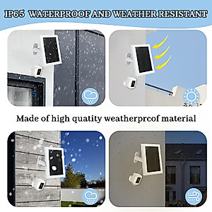 BOBUY Ring Camera Solar Panel Charger, 5V Solar Charger Compatible with Ring Spotlight Cam/Ring Stick Up Cam Battery Outdoor Wireless Ring Surveillance Camera, 16.4ft Cable (1 Pack, White)