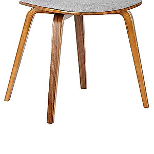 Armen Living Jaguar Mid Century Modern Dining Accent Chair for Kitchen Table Desk Vanity in Grey Fabric and Walnut Wood Finish