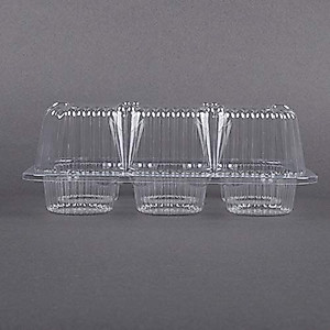 10 Cupcake Containers Plastic Disposable | High Dome Cupcake Boxes 6 Compartment Cupcake Holders Disposable Cupcake Carrier | Half Dozen Cupcake Trays | Durable Cup Cake Muffin Packaging Transporter
