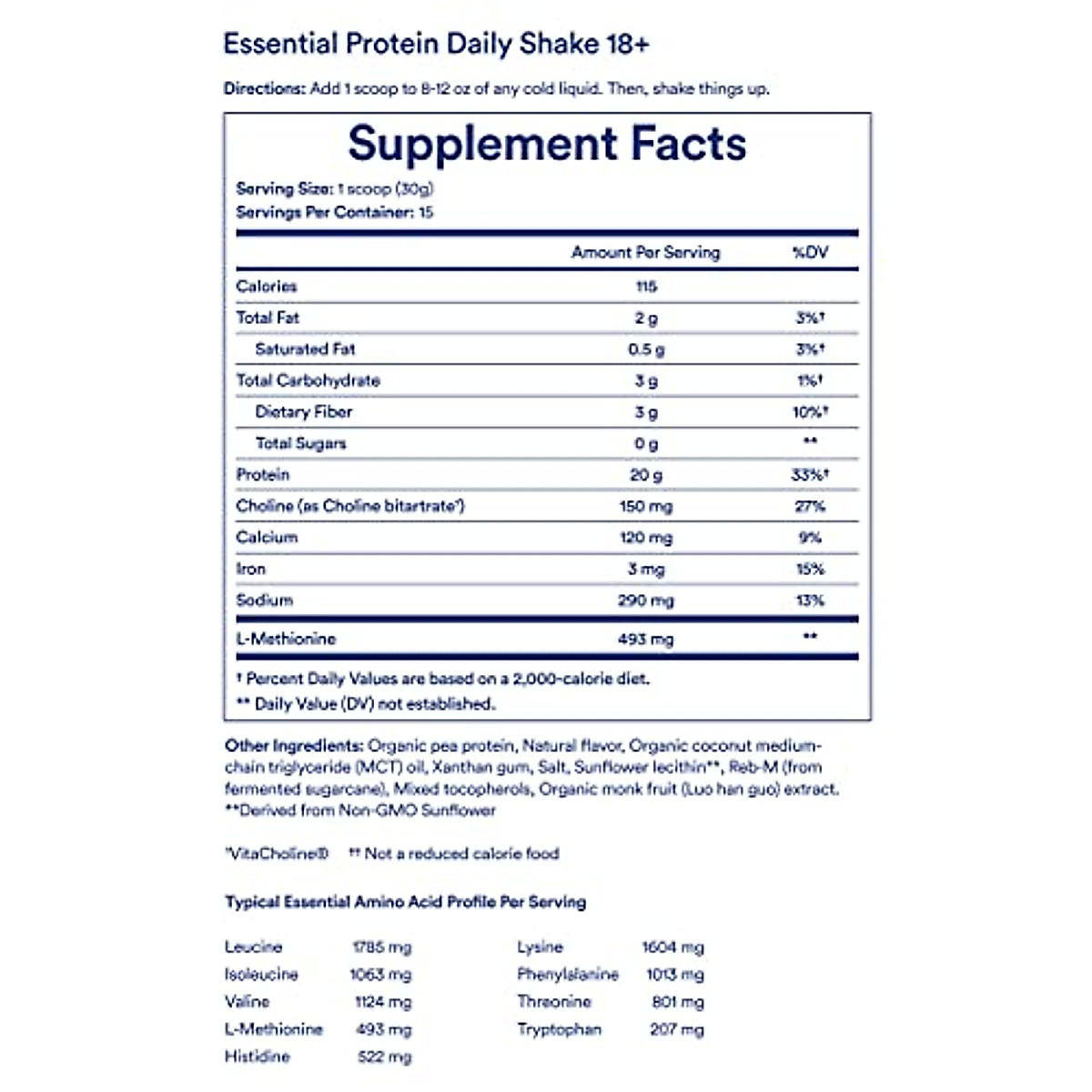 Ritual 18+ Vegan Protein Powder with BCAA: 20g Organic Pea Protein from Regenerative Farms in USA, Gluten Free, Plant Based, Sugar Free, Dairy Free, 3rd Party Tested,Hand-Crafted Vanilla, 1 Pound
