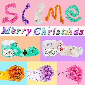 5 Pack Jelly Clear Slime Kit,Cute Toys and Stickers,Super Soft and Non-Sticky, Party Favors and Stress Relief Toy for Girls and Boys,DIY Slime Toy for Kids