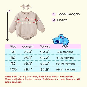 DREAM BUS Newborn Baby Girl Clothes Sweatshirt Long Sleeve Oversized Romper Toddler Girl Fall Winter Sweater With Headband(Gray,0-6months)