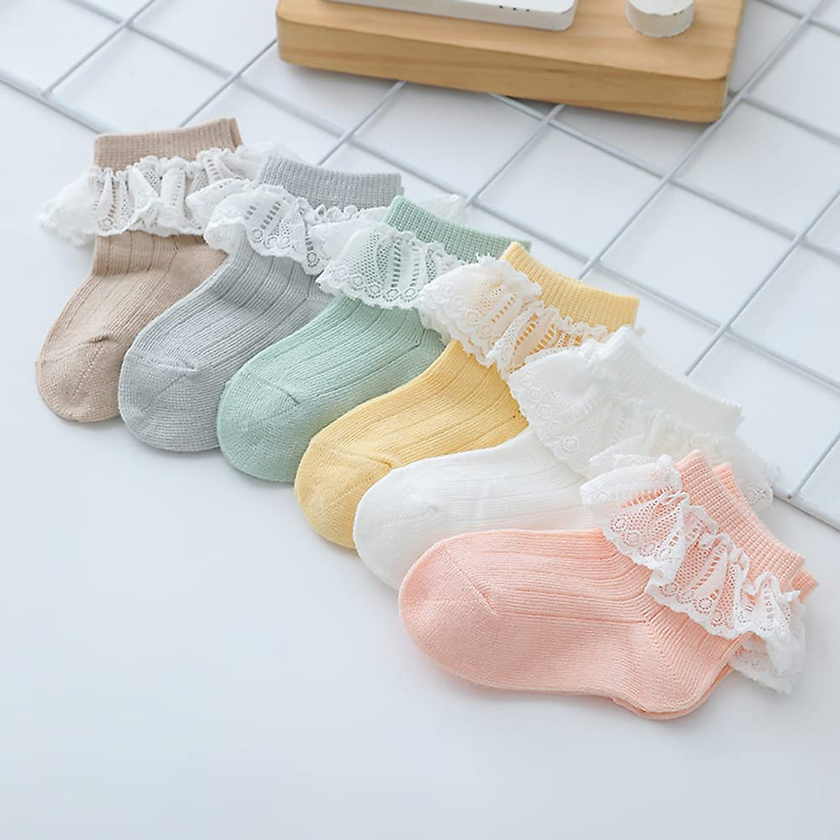 QandSweet Newborn Girls' Socks Baby Ankle Sock for Infant and Toddlers (0-6 Months)