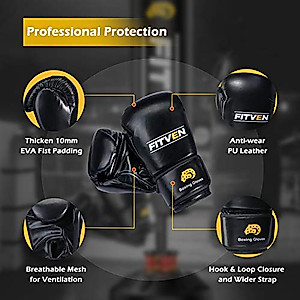 FITVEN Freestanding Punching Bag 70''-190lbs with Boxing Gloves Heavy Boxing Bag with Suction Cup Base for Adult Youth Kids - Men Stand Kickboxing Bag for Home Office