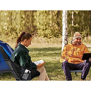 AnYoker Camping Chair, High-Back Compact Backpacking Chair, Portable Folding Chair, Beach Chair with Side Pocket and headrest, Lightweight Hiking Chair 0066 (Black)