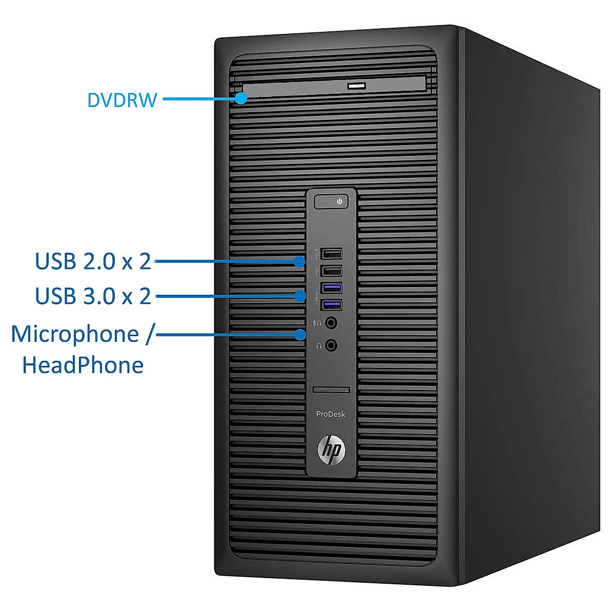 HP 600 G2 ProDesk Mini-Tower PC, Intel Quad-Core i7-6700 Upto 4.0GHz, 16GB RAM, 512GB SSD, AMD R7 240 2GB HD Graphics 4K, AC Wi-Fi, Bluetooth, HDMI, DisplayPort, Windows 10 Pro (Renewed)