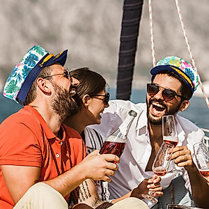 Admiral Captain Hats Pink Flower Sailor Costume Cap Adjustable Hat Marine Cap Hat for Women Men