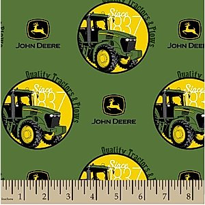 JD Quality Tractors and Plows 1837 Cotton Fabric
