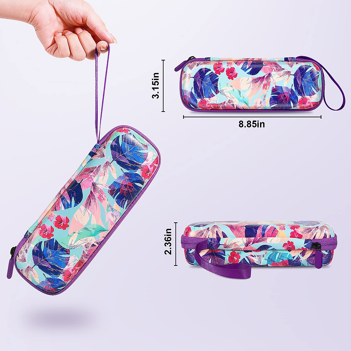 ZORETCO Toothbrush Travel Case Compatible with Oral-B Pro 1000,1500,2000,3000,3500 Fits For Philips Sonicare Protectiveclean 4100,5100,6100,6500 Electric Toothbrush Travel Bag (Purple)