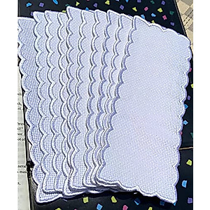 10pcs Pure White Embroidery Edged Book Mark to Cross Stitch, Blank Cross Stitch Bookmark for DIY