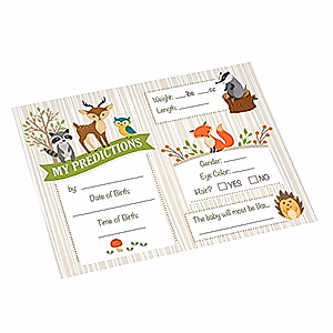 Lillian Rose Woodland Baby Shower Prediction Cards, Neutral, 5.5" x 4.25"