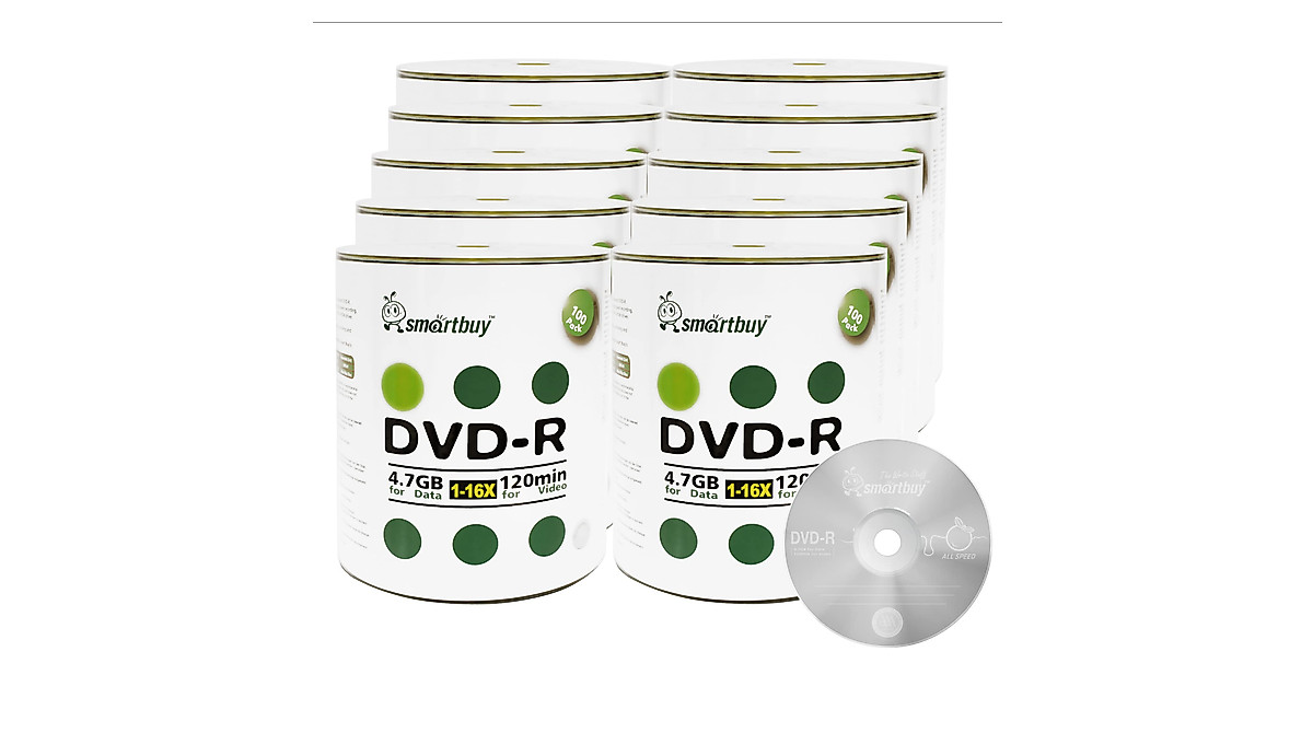 Smart Buy 1000 Pack DVD-R 4.7gb 16x Logo Blank Data Video Movie ...