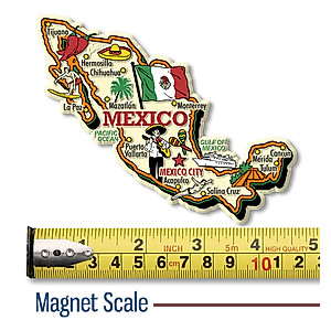 Mexico Jumbo Country Map Magnet by Classic Magnets, Collectible Souvenirs Made in The USA