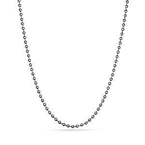 SINLEO Titanium Stainless Steel Small Beads Ball Chain Necklace for Men Women Dog Tag Link Chain Silver 2MM 24 Inches