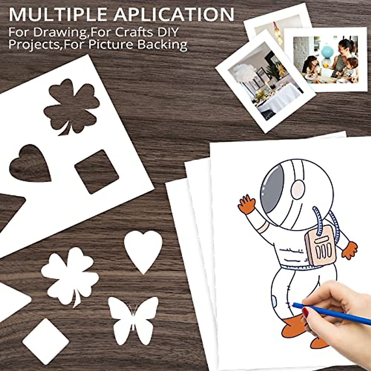 16 Pack 8x10 Picture Backing Board,JIEJIEGS Uncut White Mats Matboards for Photos, Frame, Artwork, Print,Picture,4-PLY,Acid-Free(16PCS,8X10in)