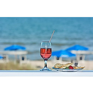 Cocktail Straws Short Small Mini Straw Reusable Metal Stainless Steel Bar Drinking Straws Set with Cleaner Brush for Cocktails Rock Gin Glass Coffee Wine Mason Jar Tumblers Fruit Juice, Silver 8 Pcs