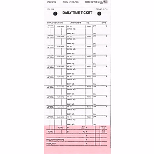 Daily Time and Job Ticket - 10 Labels per Sheet (3-Part) (Form JT-10-PSG) (500 per Box)