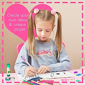 BONWORL DIY Journal Kit, Birthday Idea Gifts for Girls Ages of 8 9 10 11 12 13 Years Old and Up, Fashion Toys for Girls, 8-13 Year Old Girl Art & Crafts Gifts, Scrapbook and Journal Set