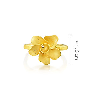 CHOW SANG SANG 999.9 24K Gold Price-by-Weight 5.24g Gold Floral Ring for Women and Wedding Occasion 90352R | Adjustable Ring