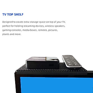 YOKEPO Platform Solid Screen Shelf Adjustable Mount Desktop PC Monitor Used to Place Cable Box Speakers Apple TV PlayStation Camera Frames Remote (Black, New 8 inch)