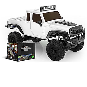 PANDA HOBBY RC Rock Crawler 4x4,RC Crawler 1/18 4WD Off Road RC Cars,RTR Remote Control Car for Adults,1:18 Scale RC Truck Cruiser Vehicle,Waterproof All Terrains Hobby RC Model Car,Tetra18 X1T,White