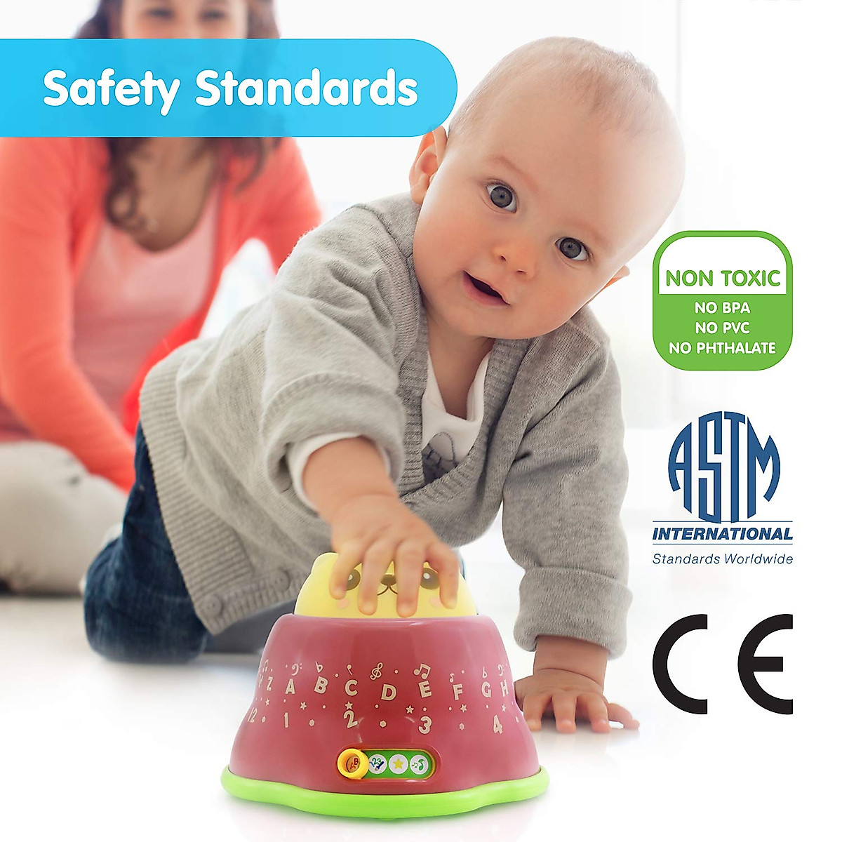 BEST LEARNING Whack and Learn Mole - Educational Interactive Light-Up Toy for Infants Babies Toddlers for 6 Month and up - First Baby Boy or Baby Girl Birthday Gift