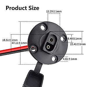 15.8inch 10AWG Power Socket Sidewall Port + 15.8inch 10AWG SAE Extension Cable