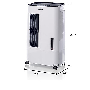 Honeywell Quiet, Low Energy, Compact Portable Evaporative Cooler with Fan & Humidifier, Carbon Dust Filter & Remote Control, White