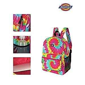 Dickies Freshman Backpack Classic Logo Water Resistant Casual Daypack for Travel Fits 15.6 Inch Notebook (Pink Tie Dye)