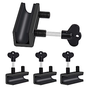 Sliding Window Locks (2 Sets), Security Window Locks with Keys, Adjustable Aluminum Sliding Window Stops, Easy Installation Without Drilling, for Vertical and Horizontal Sliding Windows
