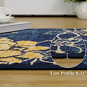 GlowSol Area Rug 9x12 Large Modern Rug Floral Rugs for Living Room Bedroom Thick Durable Stain-Resistant Rug Low Pile Dining Office Mat Non-Shedding Carpet for Bedroom Nursery Basement Decor