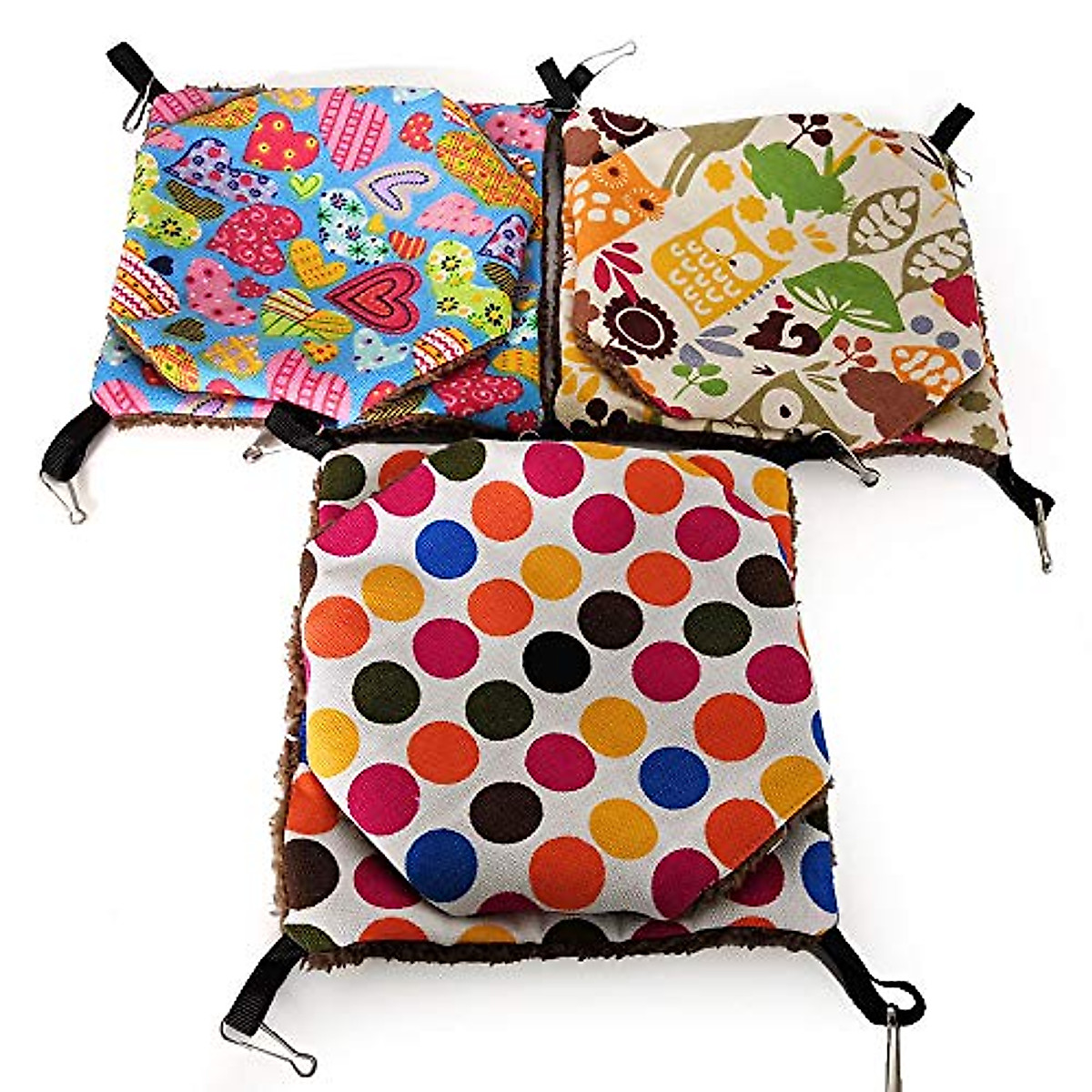 Oncpcare Pet Cage Hammock, Bunkbed Sugar Glider Hammock, Guinea Pig Cage Accessories Bedding Cozy Small Animals Bed for Chinchilla Parrot Sugar Glider Ferrets Squirrel Hamster Rat Playing Sleeping