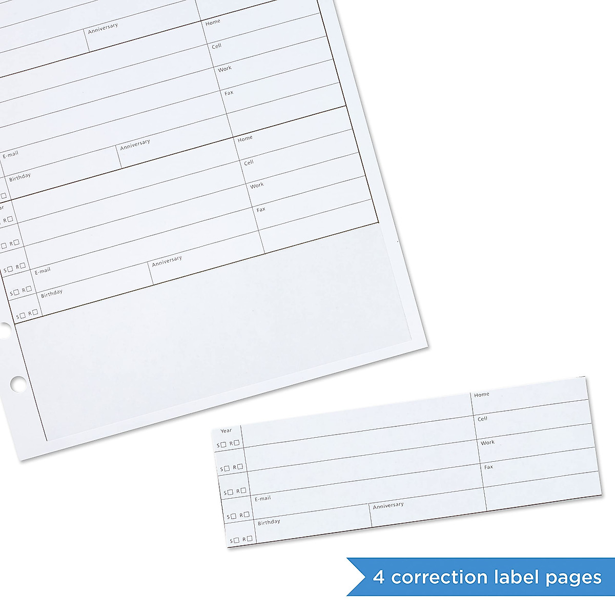 Hallmark Address Book Refill Pages (Pack of 44 Replacement Pages for Addresses, Appointments)