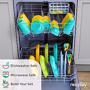 Re-Play Made in USA 10 Oz. Sippy Cups for Toddlers, Set of 3 - Reusable Spill Proof Cups for Kids, Dishwasher/Microwave Safe - Hard Spout Sippy Cups for Toddlers 3.13" x 6.25", Modern Mint